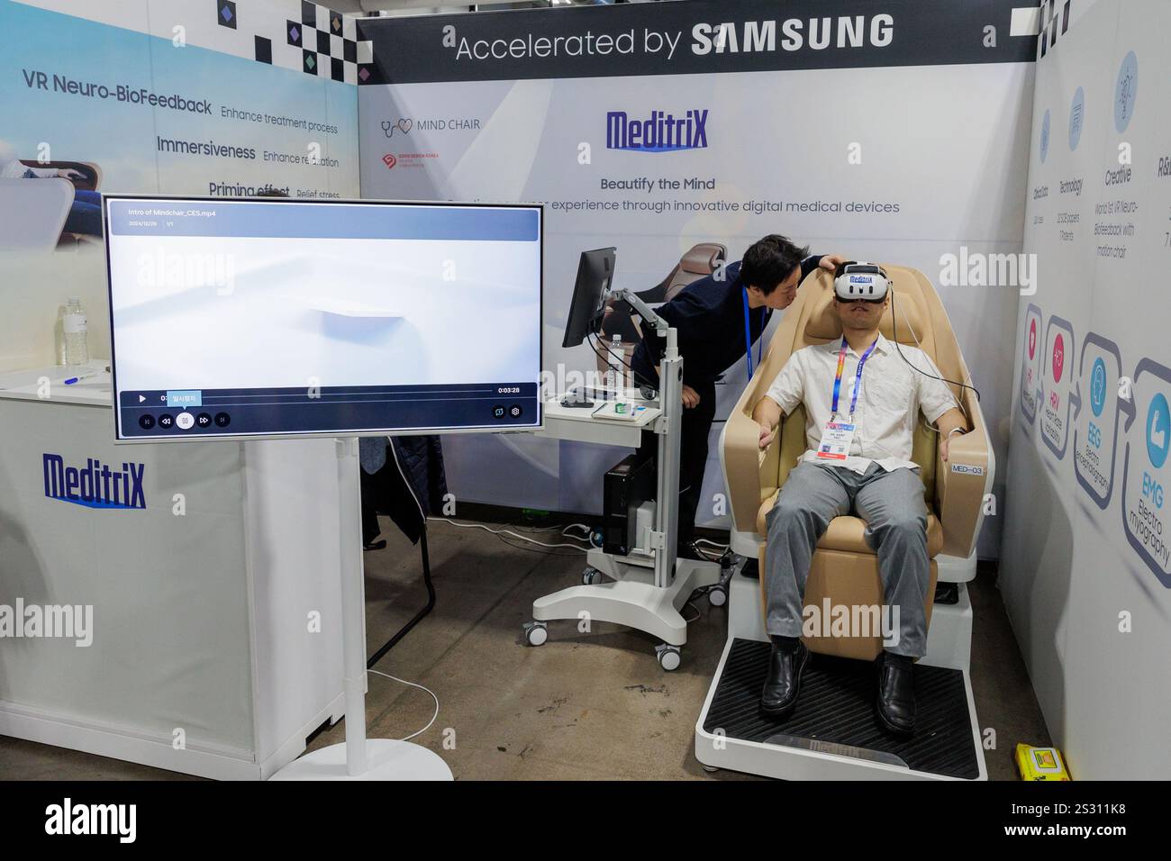 Las Vegas, USA. 07th Jan, 2025. Meditrix Mind Chair, by Meditrix, on ...