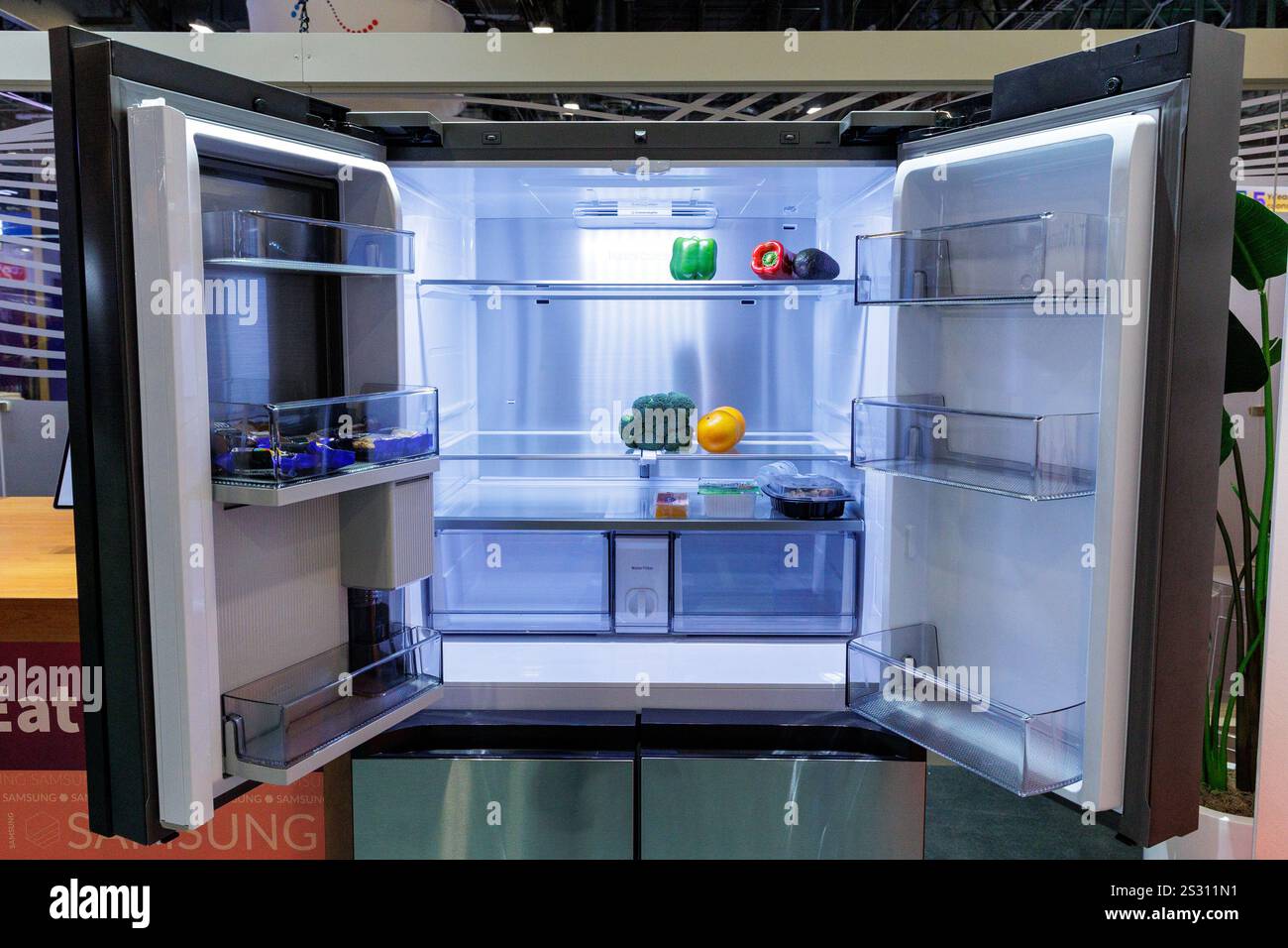 Las Vegas, USA. 07th Jan, 2025. A smart fridge, by Samsung, on display ...
