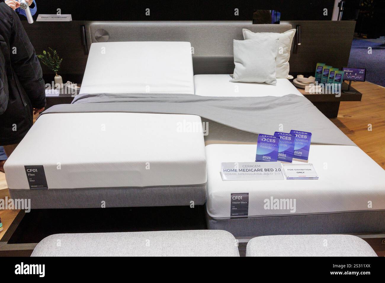 The Home Medicare Bed 2.0, by Ceragem, on display during CES 2025 at the Venetian Resort in Las ...