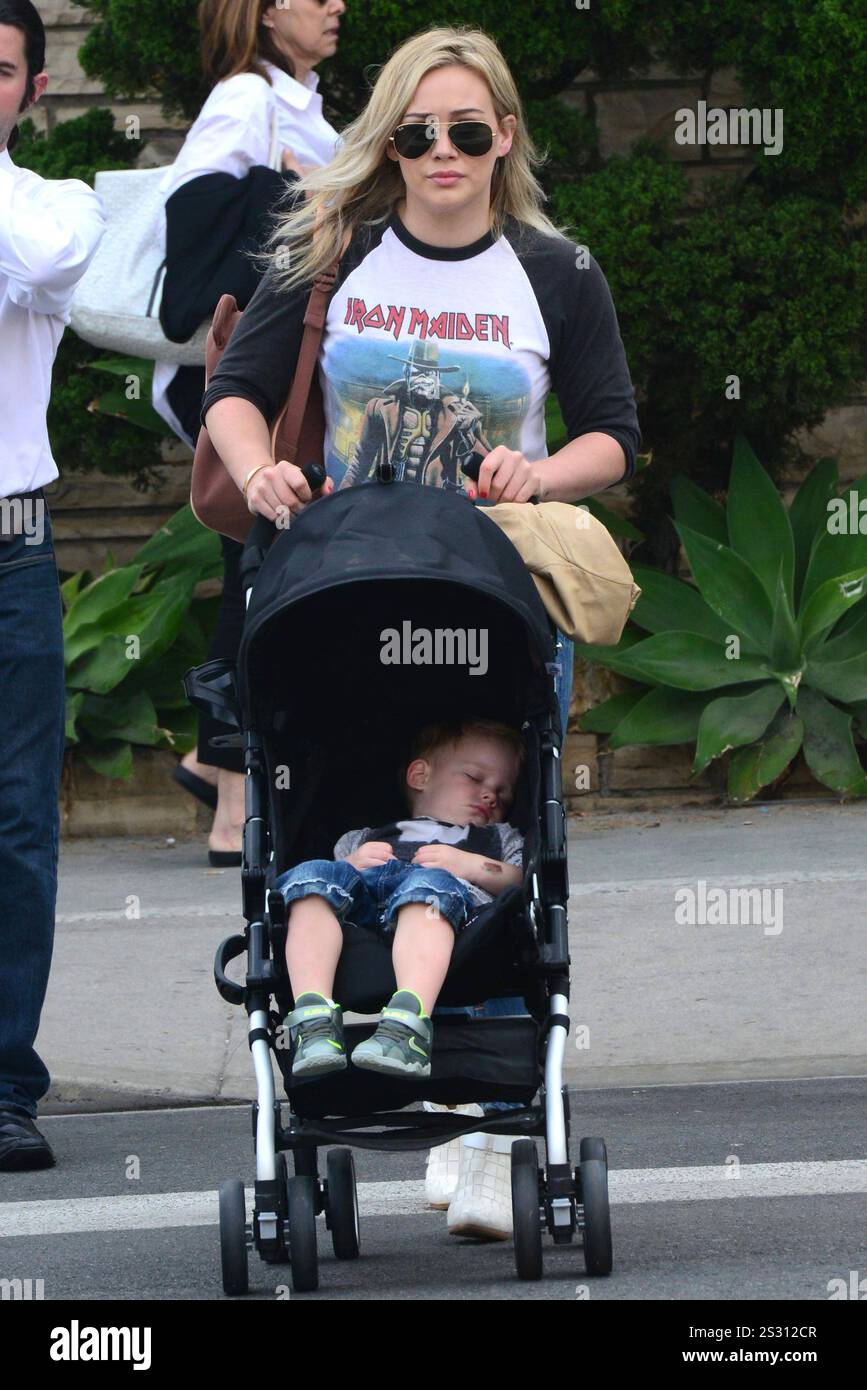 Hilary Duff out and about with her son Luca Cruz in Los Angeles ...