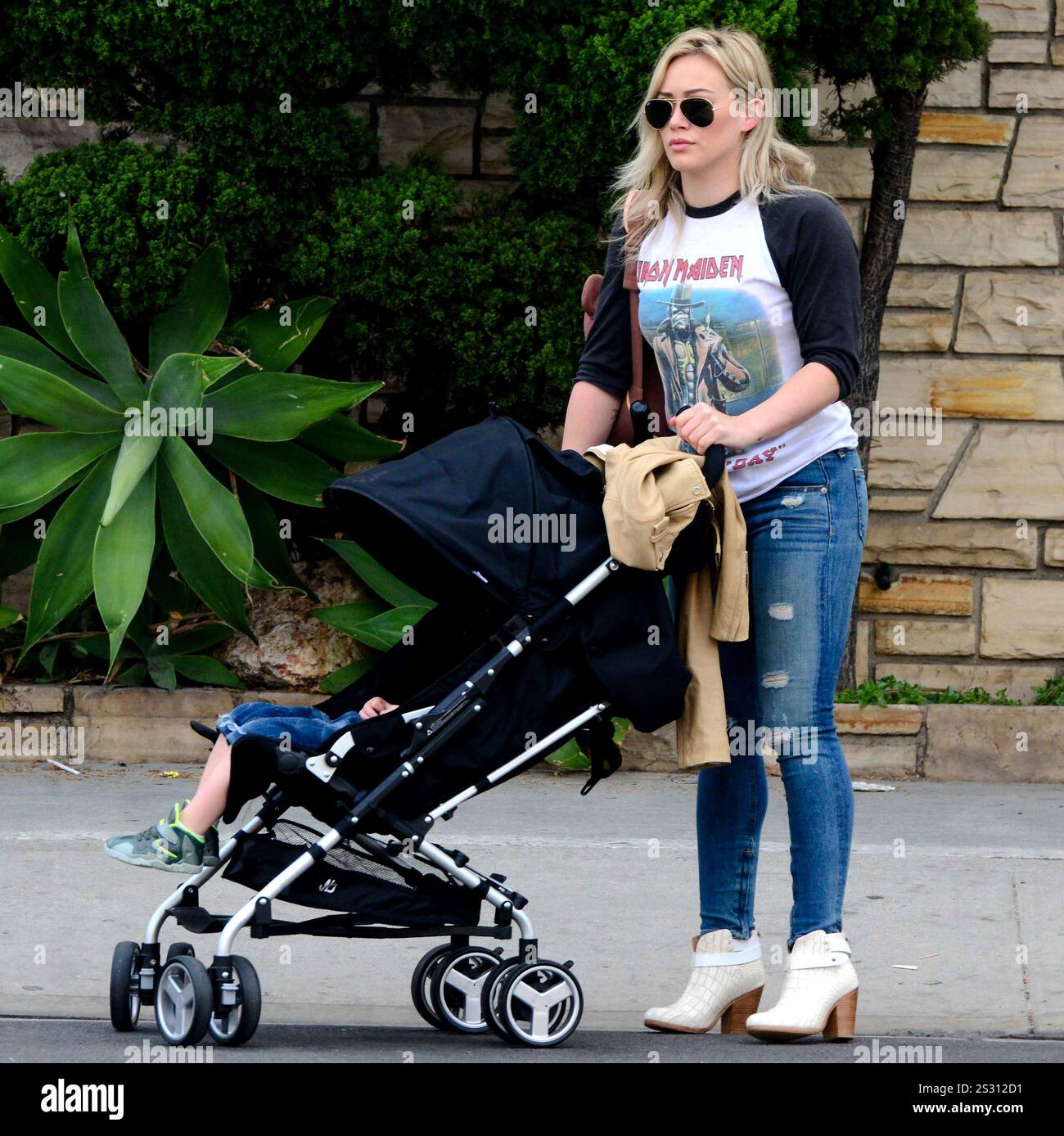 Hilary Duff out and about with her son Luca Cruz in Los Angeles ...