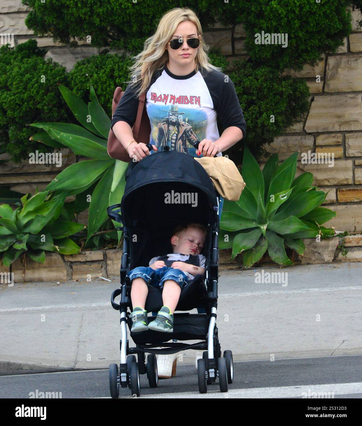 Hilary Duff out and about with her son Luca Cruz in Los Angeles ...