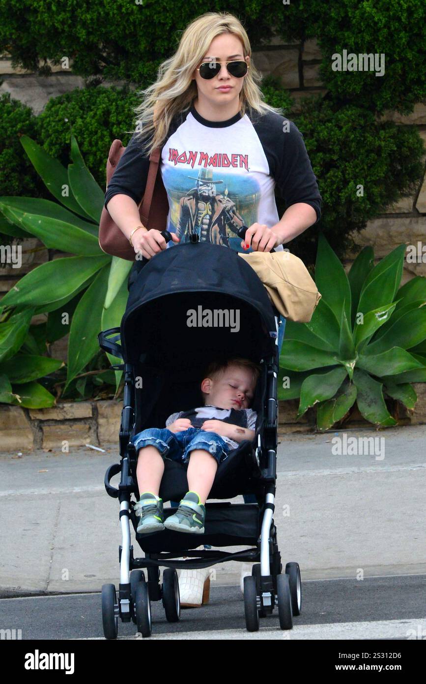Hilary Duff out and about with her son Luca Cruz in Los Angeles ...