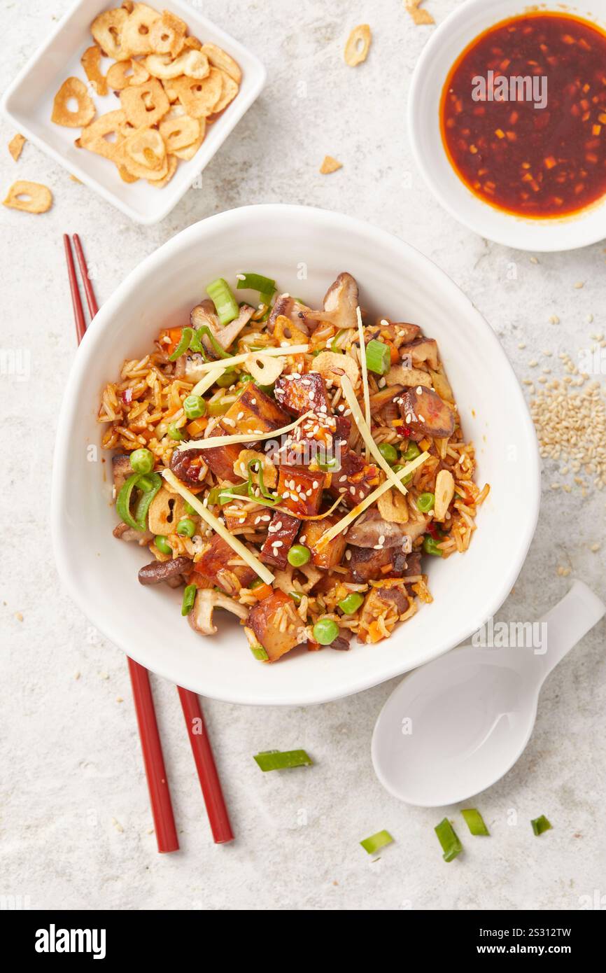 Ginger and Shiitake Mushroom Fried Rice Stock Photo - Alamy