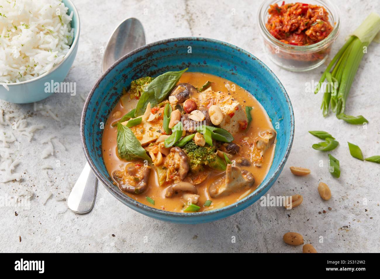 Thai Yellow Curry with Shiitake Mushrooms Stock Photo - Alamy