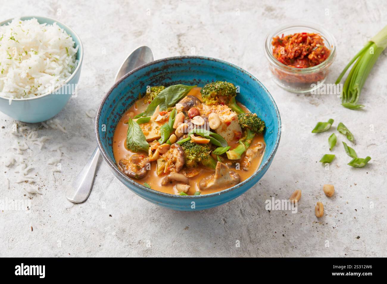 Thai Yellow Curry with Shiitake Mushrooms Stock Photo - Alamy