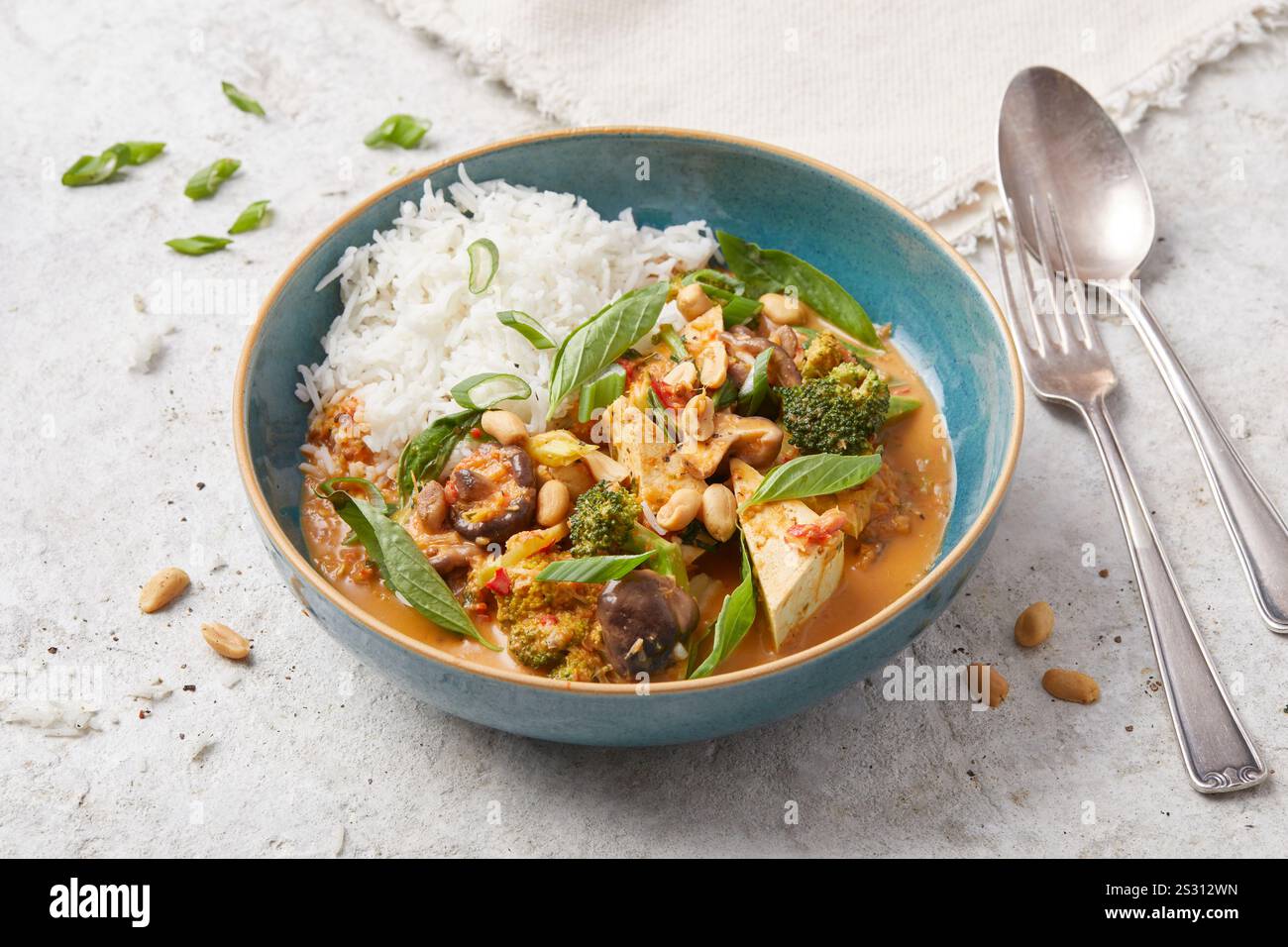 Thai Yellow Curry with Shiitake Mushrooms Stock Photo - Alamy
