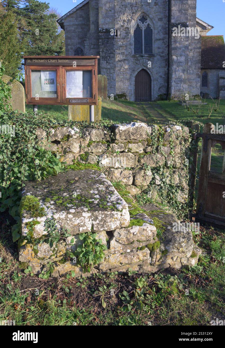 Mounting Block (grade II listed) outside St Michael's Church, Chart ...