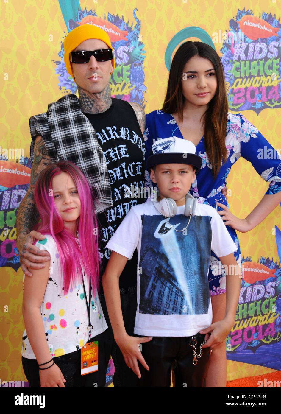 Travis Barker with his daughter Alabama Luella Barker, son Landon Asher ...
