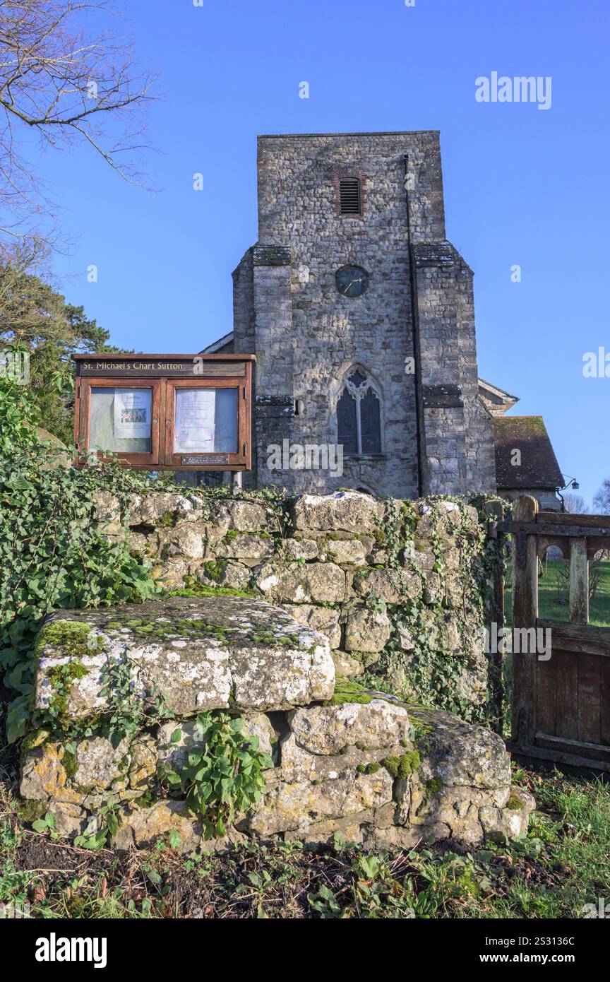 Mounting Block (grade II listed) outside St Michael's Church, Chart ...