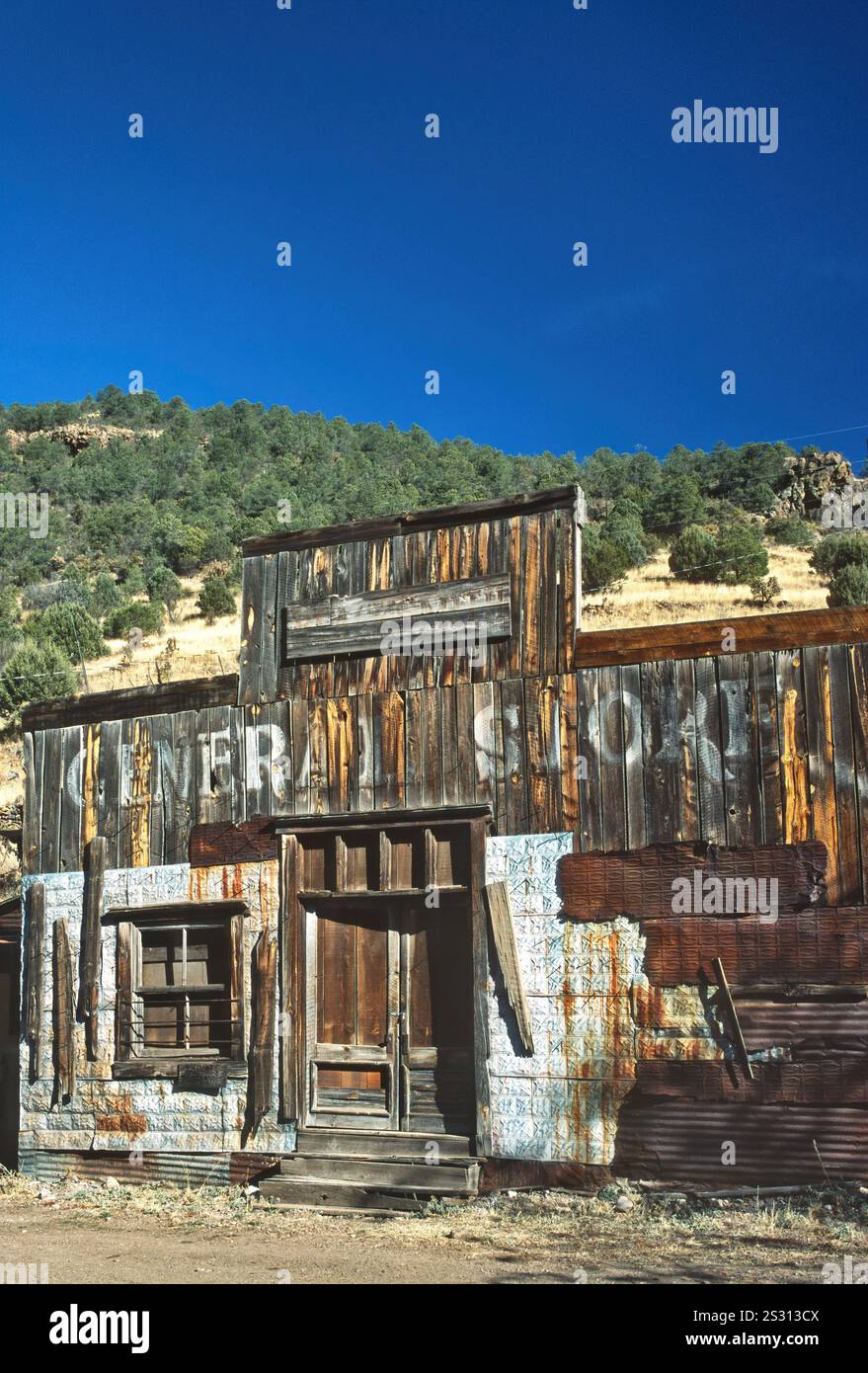 Historic building in ghost town of Mogollon, New Mexico, USA Stock ...