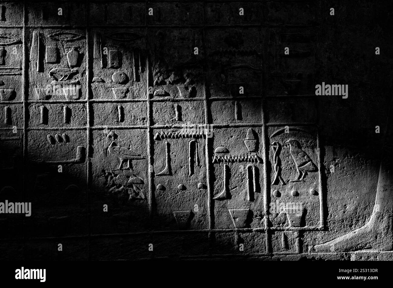 Luxor, Egypt. 11th February 2009 Graphic black and white image of ...