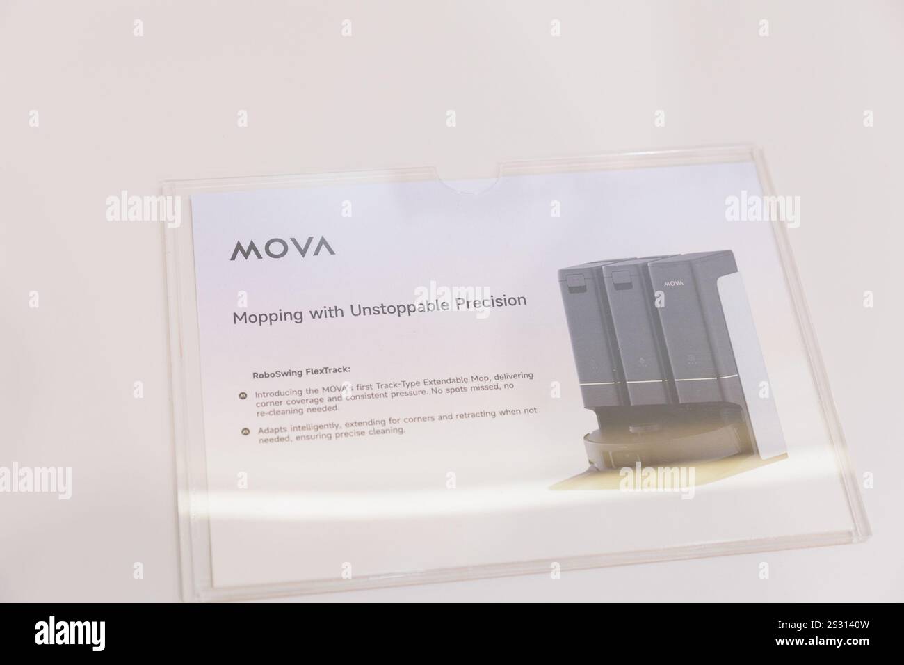 Las Vegas, USA. 07th Jan, 2025. RoboSwing FlexTrack, a robotic mop, by Mova, on display during ...
