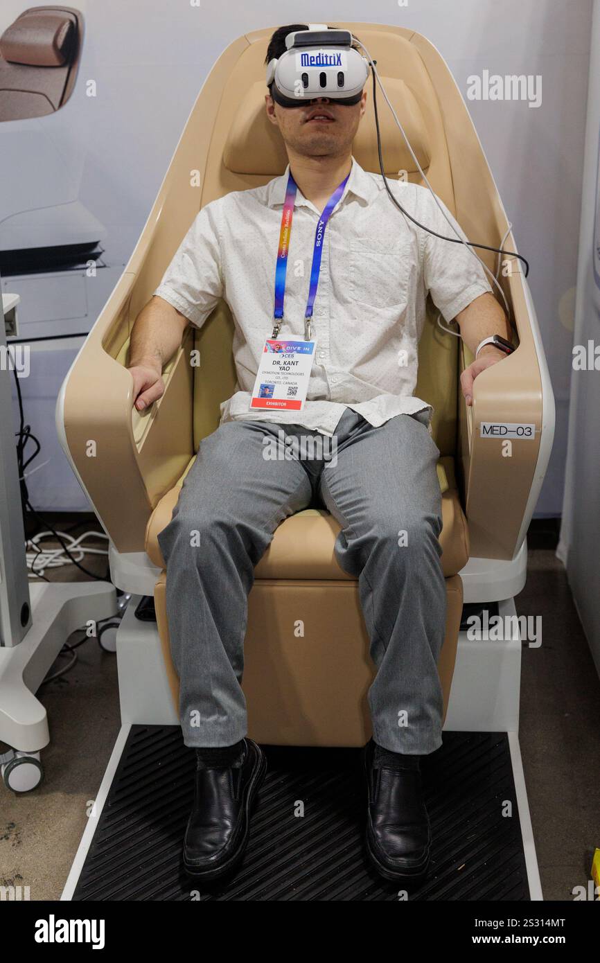 Las Vegas, USA. 07th Jan, 2025. Meditrix Mind Chair, by Meditrix, on ...