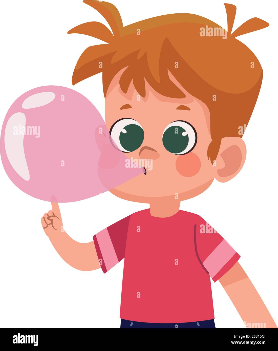 cute boy chewing gum Stock Vector Image & Art - Alamy