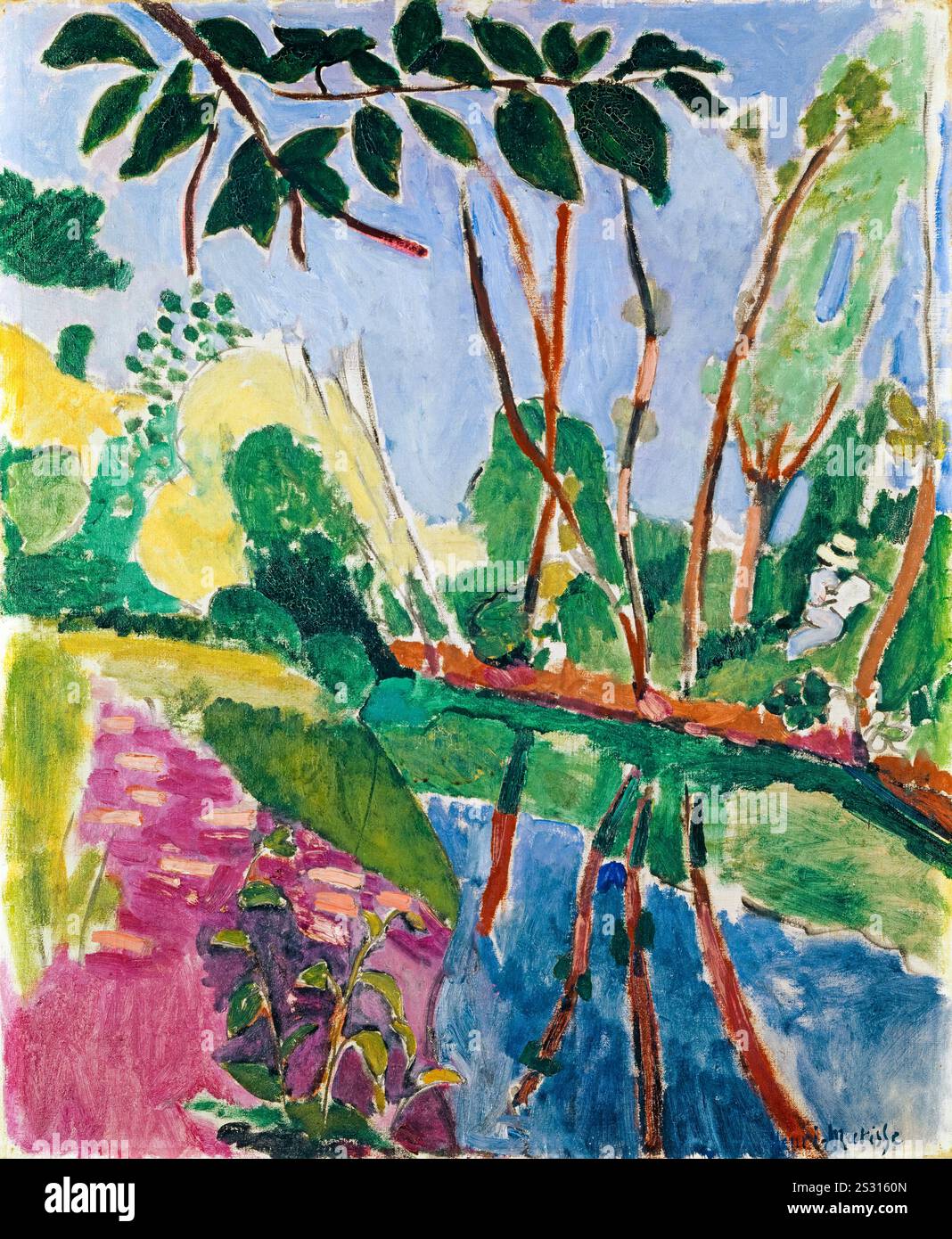 Henri Matisse, La Berge, landscape painting in oil on canvas, 1907 ...