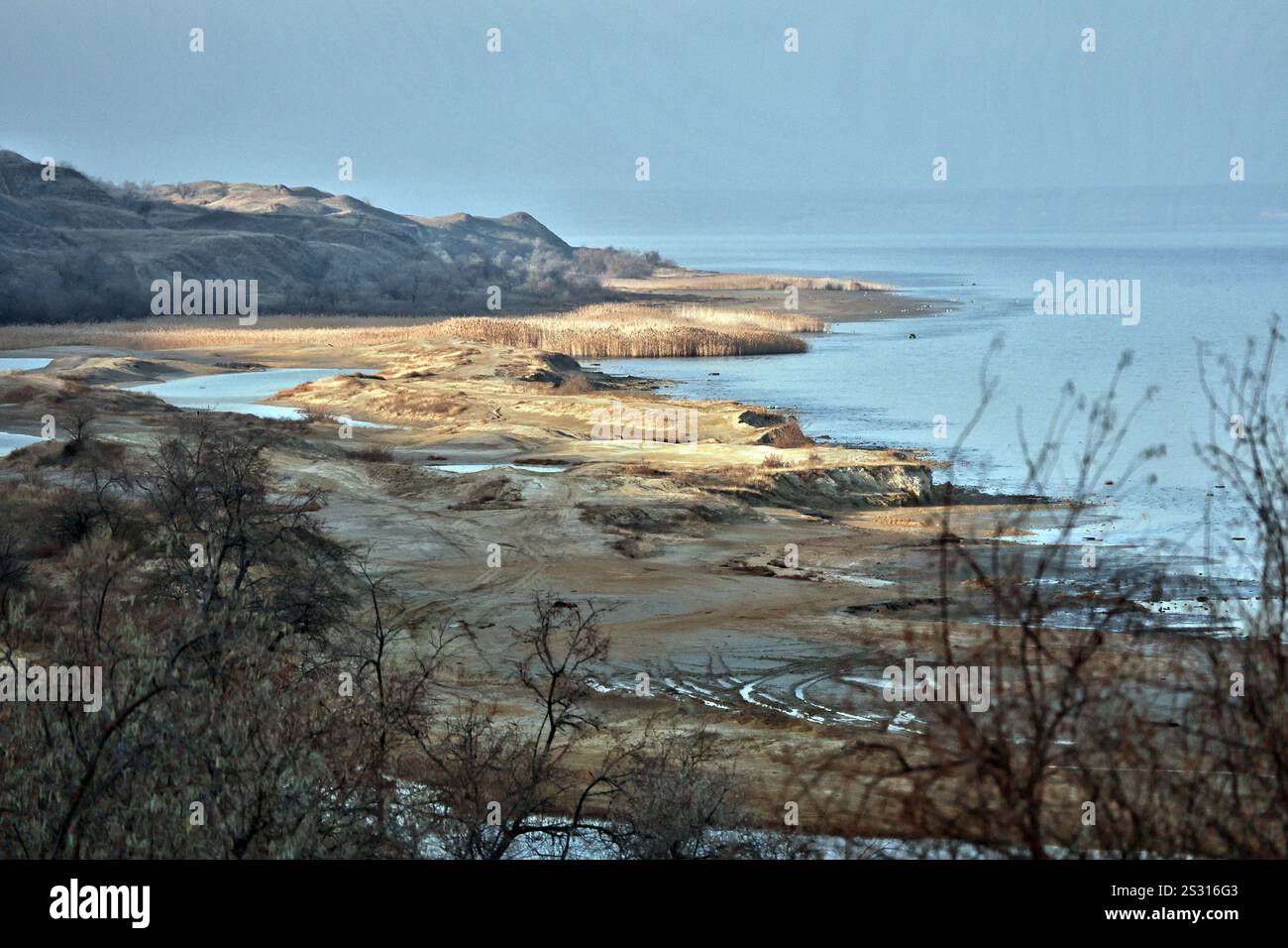 ODESA REGION, UKRAINE - JANUARY 7, 2025 - The Kuialnyk Estuary is on ...