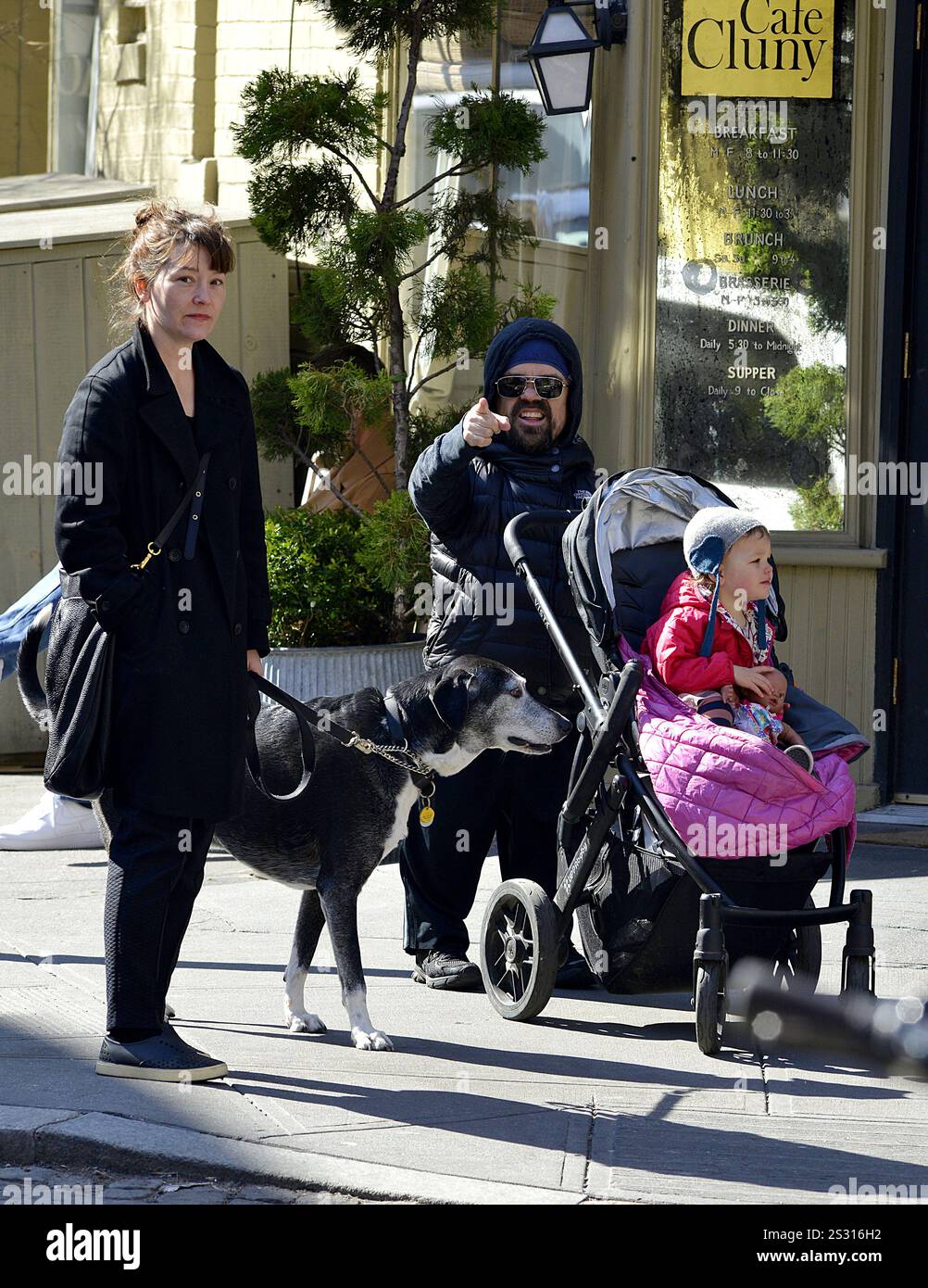 Peter Dinklage and his wife Erica Schmidt with their daughter Zelig out ...