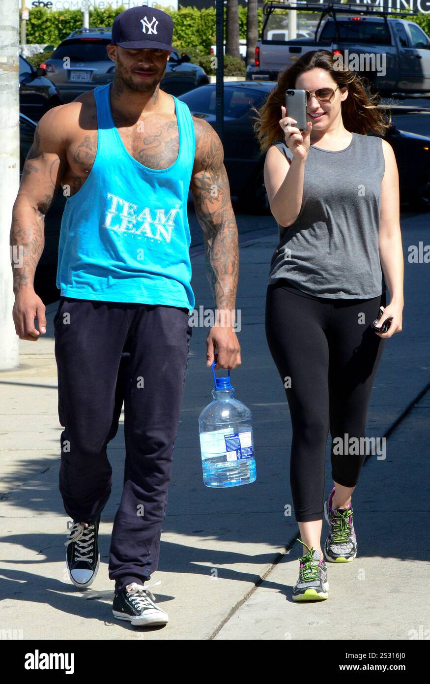 Kelly Brook and David McIntosh leaving the Gym in Los Angeles ...