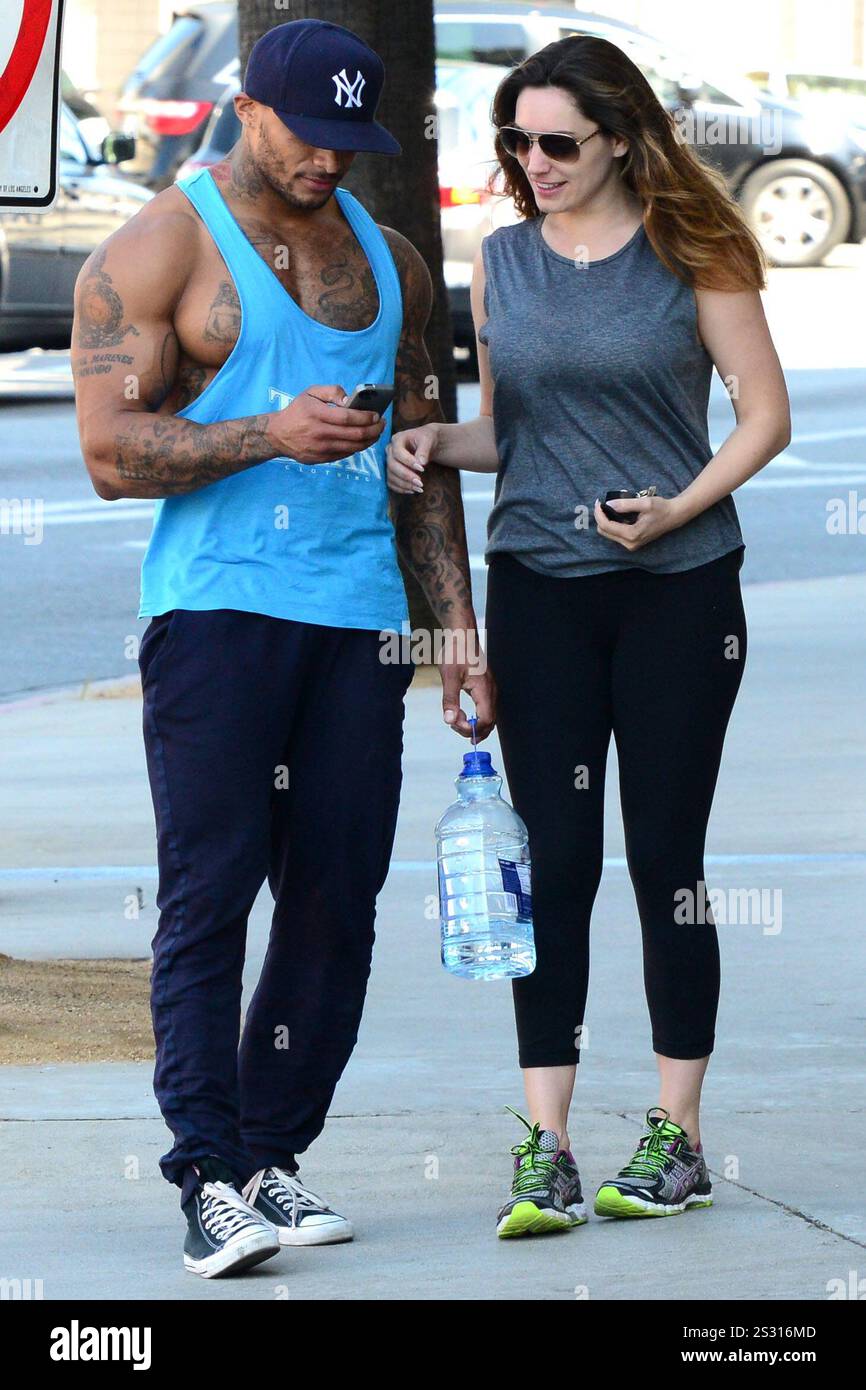 Kelly Brook and David McIntosh leaving the Gym in Los Angeles ...