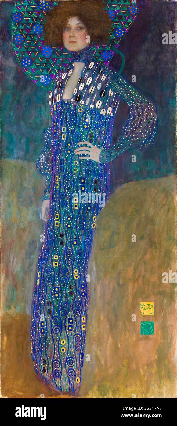 Gustav Klimt, Portrait of Emilie Flöge, painting in oil on canvas, 1902 ...