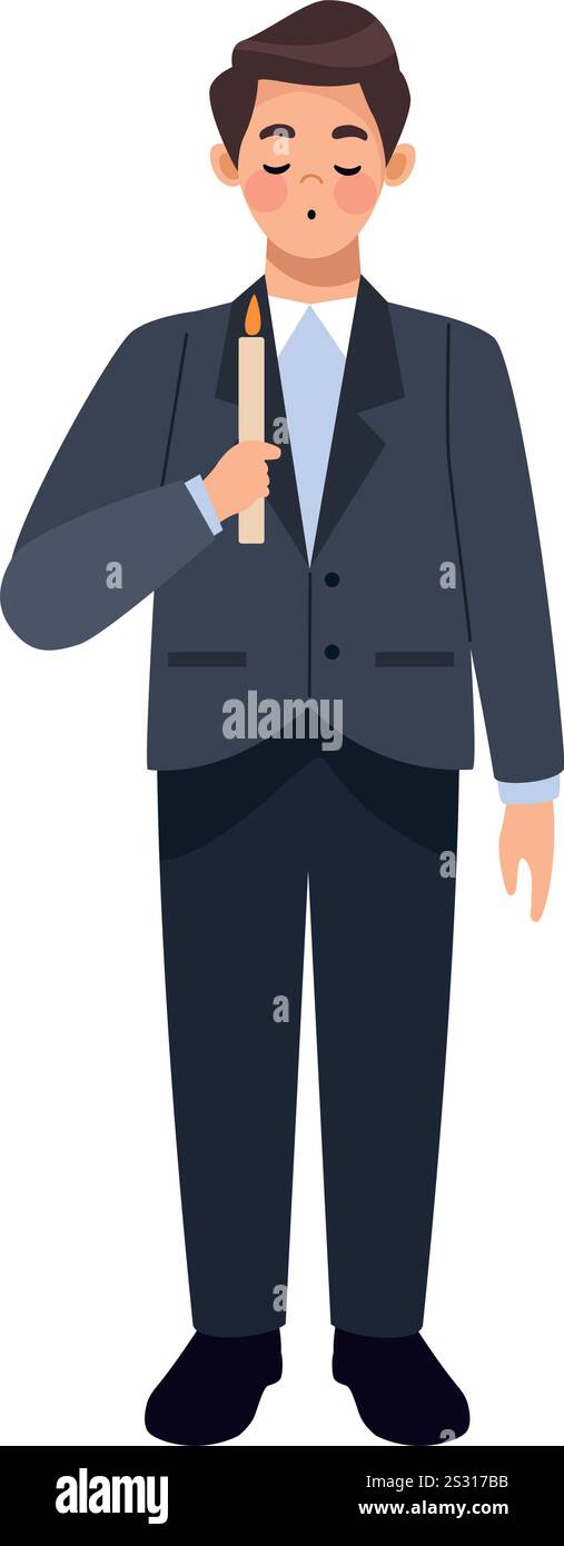 boy with first communion candle Stock Vector Image & Art - Alamy