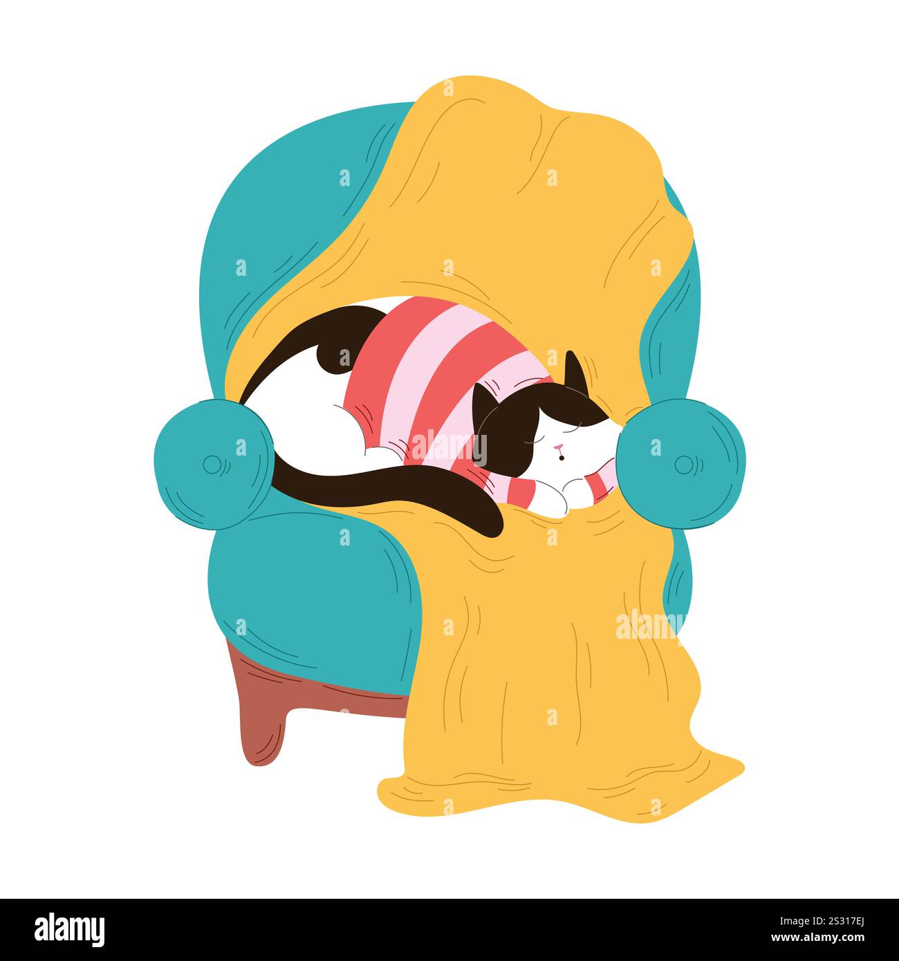 Domestic cat in autumn Stock Vector Images - Alamy