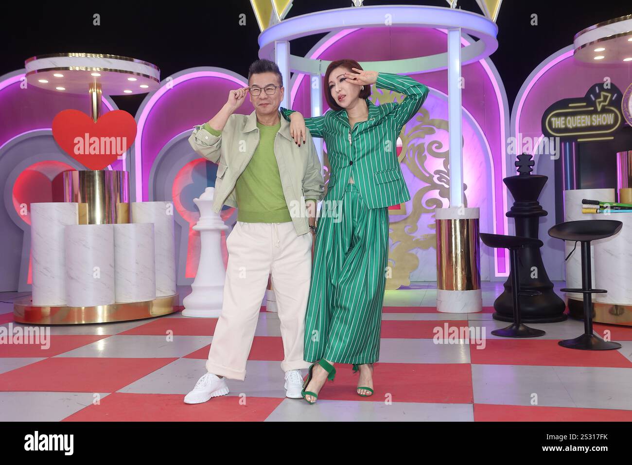 TAIPEI, CHINA - JANUARY 8, 2024 - Taiwanese male host Yu Lin Shen and ...