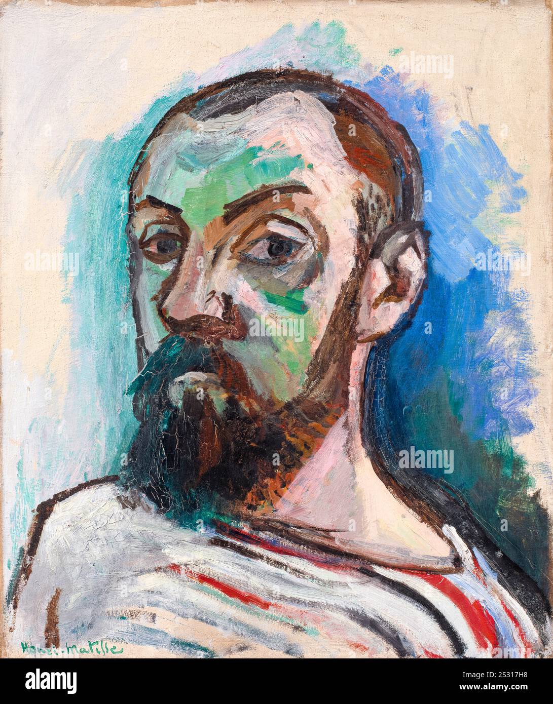 Henri Matisse. Self-portrait painting of the French visual artist Henri ...