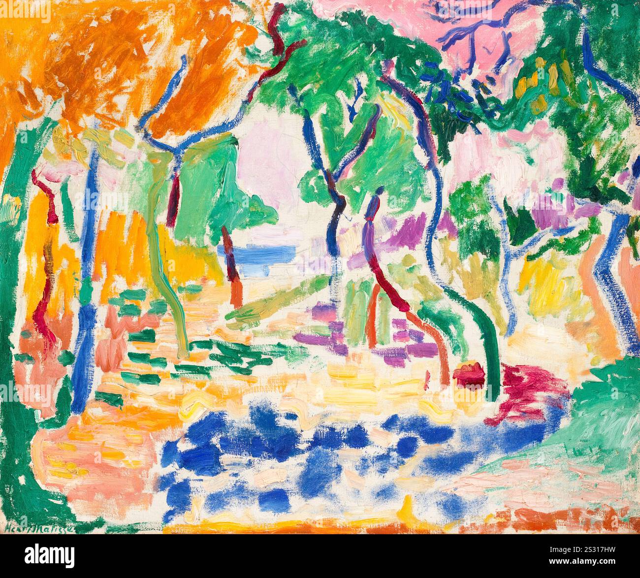 Henri Matisse, Landscape near Collioure, (Study for 'The Joy of Life'), painting in oil on ...