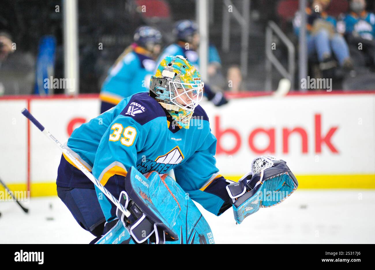 Newark, USA. 07th Jan, 2025. New York goalie Abigail Levy (39) during ...