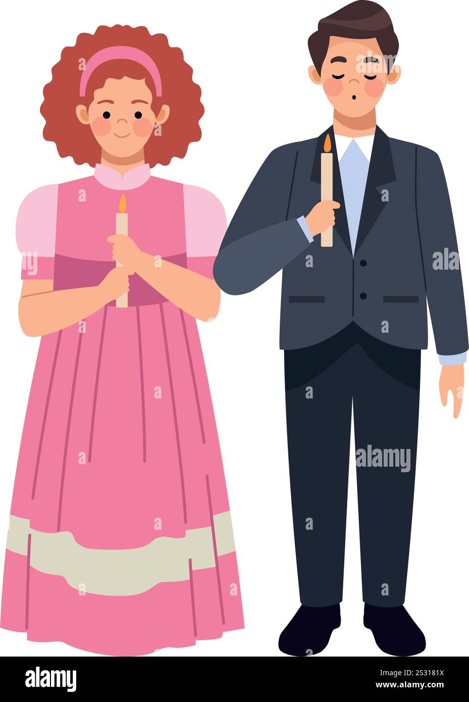 boy and girl first communion Stock Vector Image & Art - Alamy