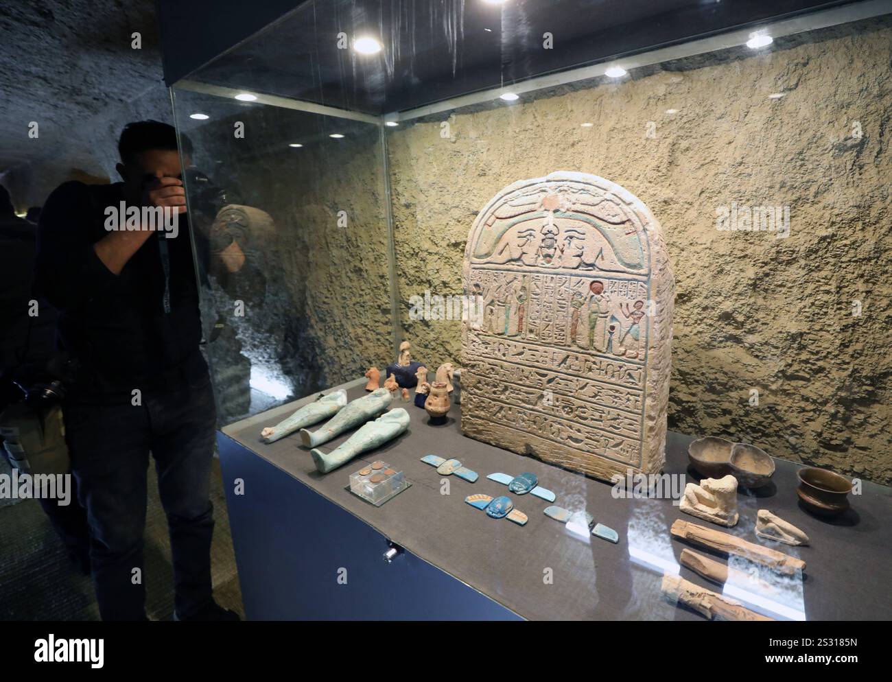 New archaeological discovery in Luxor, Egypt A display showcases ...