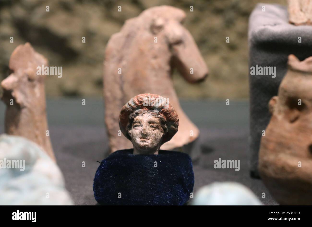 New archaeological discovery in Luxor, Egypt A display showcases ...