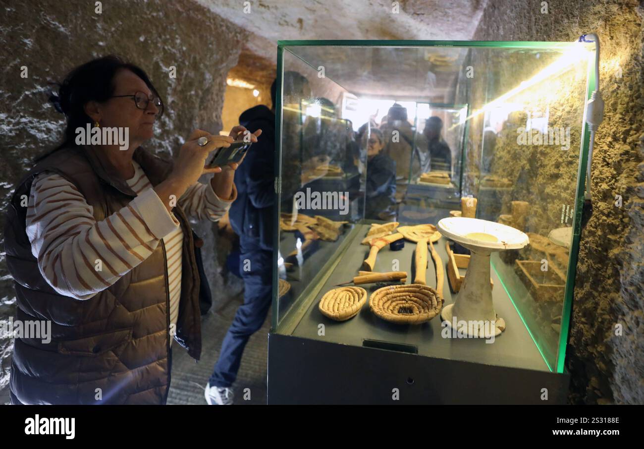 New archaeological discovery in Luxor, Egypt A display showcases ...