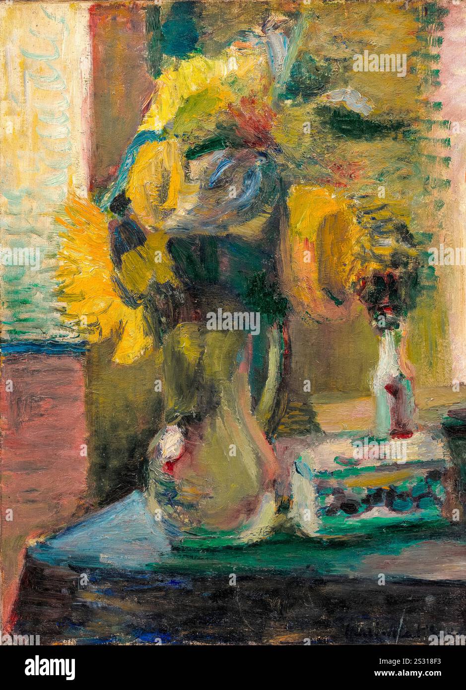 Henri Matisse, Sunflowers in a vase, still life painting in oil on ...
