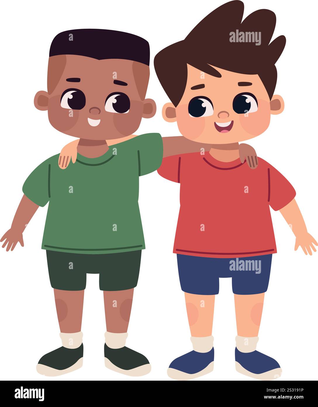 cute kids characters hugging Stock Vector Image & Art - Alamy