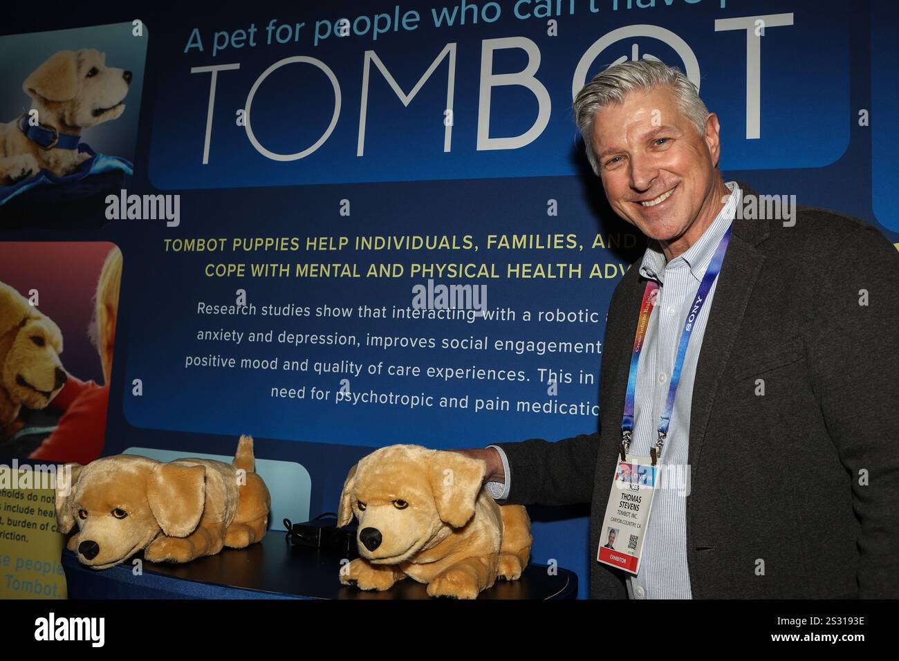 January 7, 2025: Tom Stevens (Founder & CEO) of Tombot poses with ...