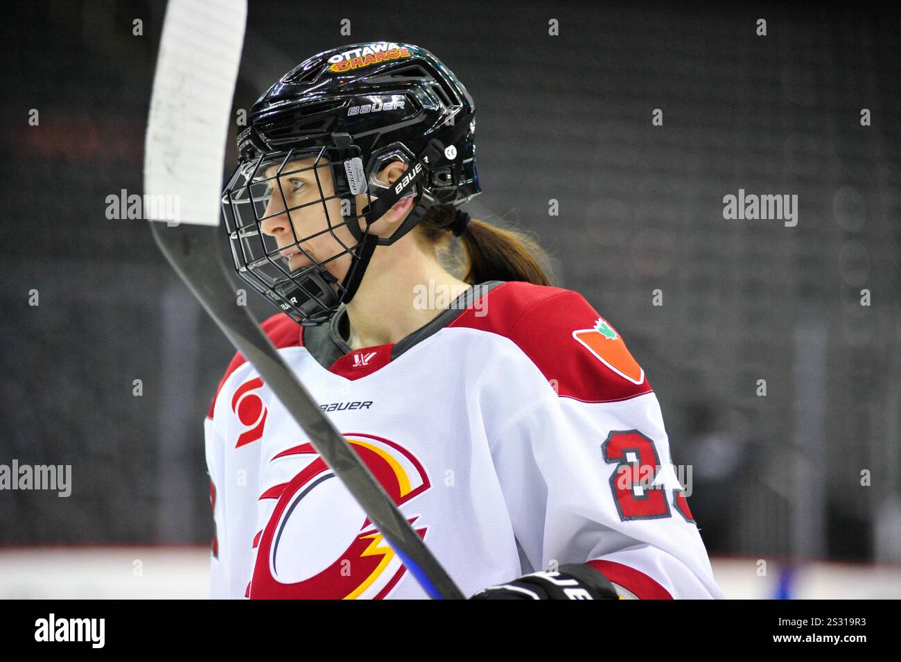 Newark, USA. 07th Jan, 2025. Jocelyne Larocque (23) during the New York Sirens game against the ...