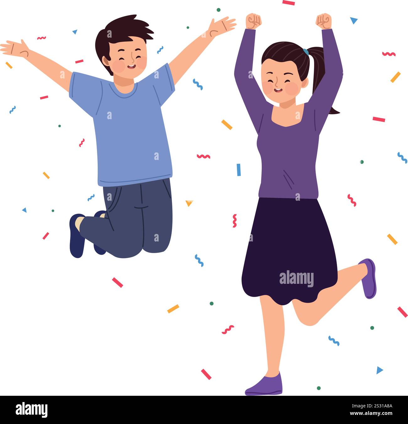 celebrating smiling people Stock Vector Image & Art - Alamy