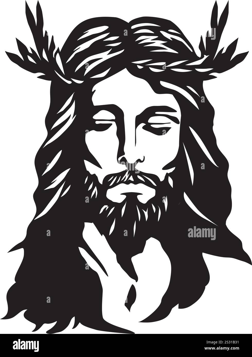 jesus christ face sketch Stock Vector Image & Art - Alamy