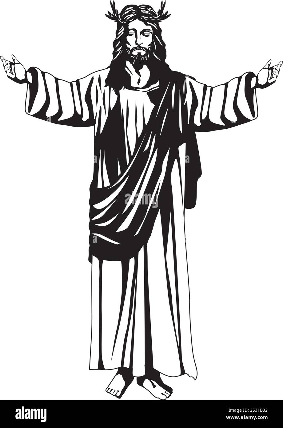 jesus christ figure sketch Stock Vector Image & Art - Alamy