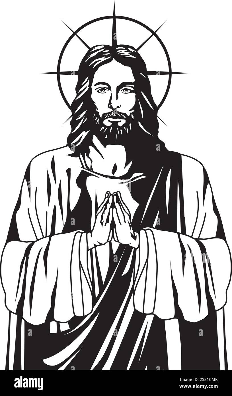 jesus christ portrait sketch Stock Vector Image & Art - Alamy