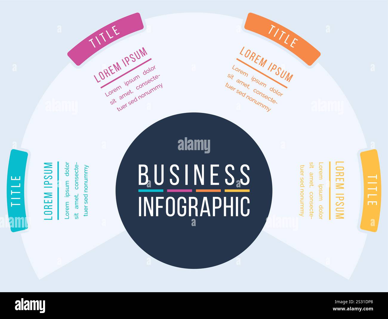 Business Infographic design 4 Steps, objects, elements or options ...