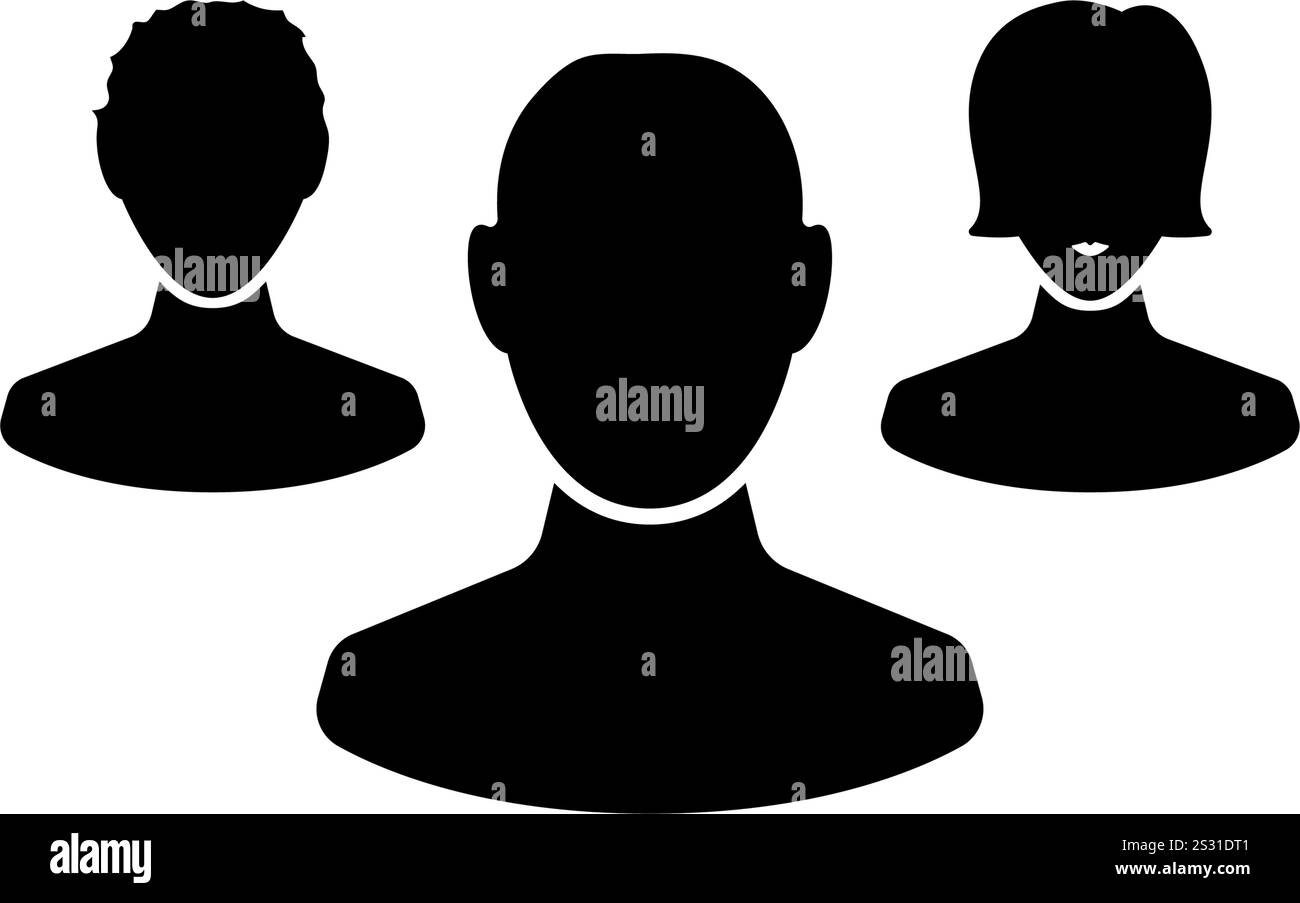 Modern trio of user profile vector icons for digital interface design ...