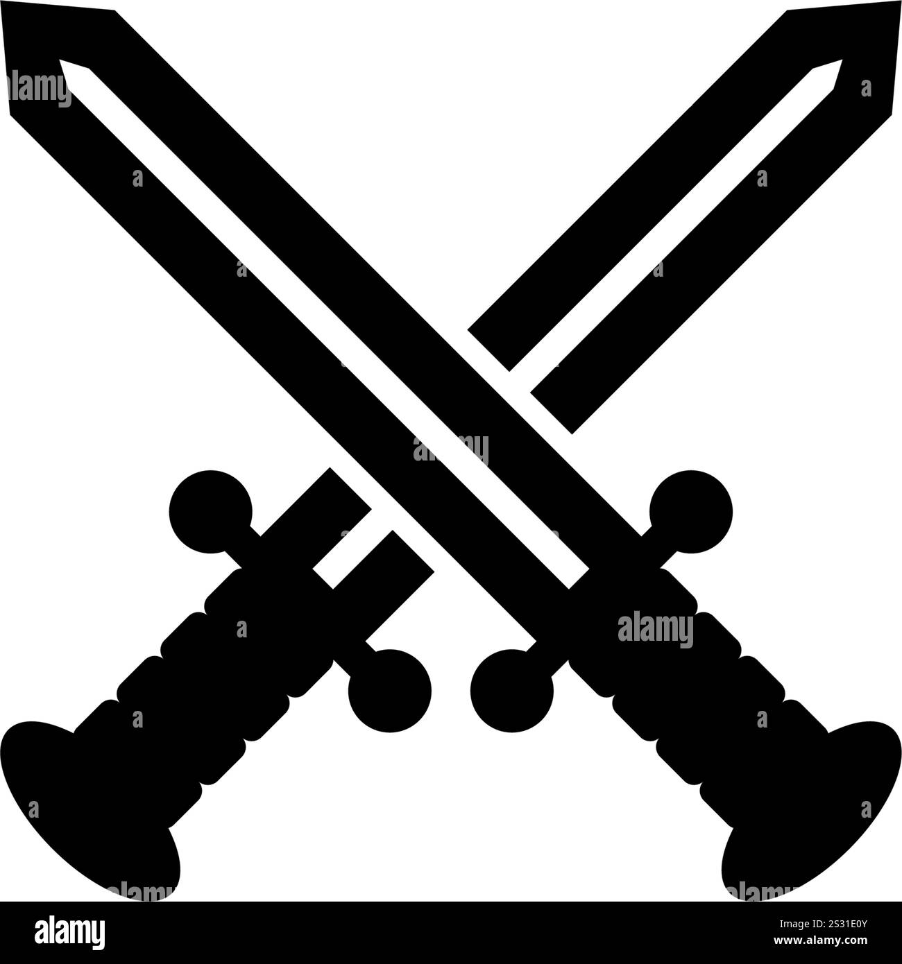 Iconic vector illustration of crossed medieval swords Stock Vector ...
