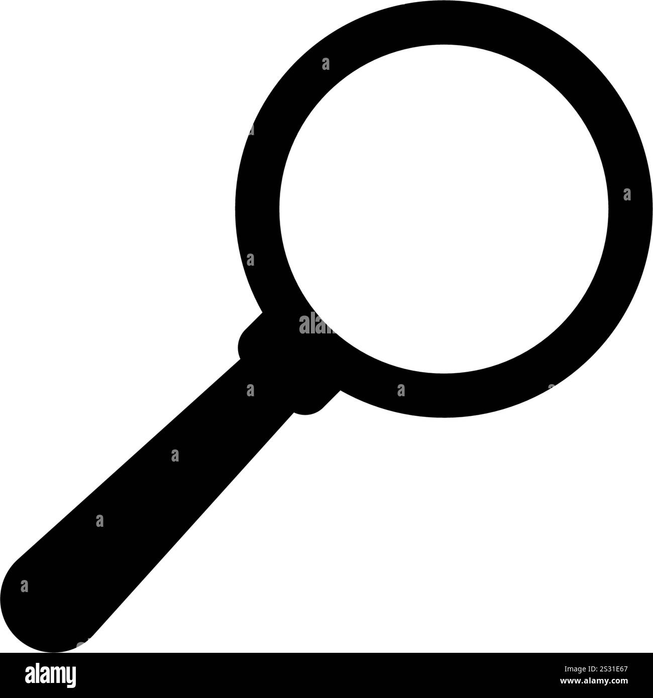 Simple vector icon of a magnifying glass for search and zoom functions ...