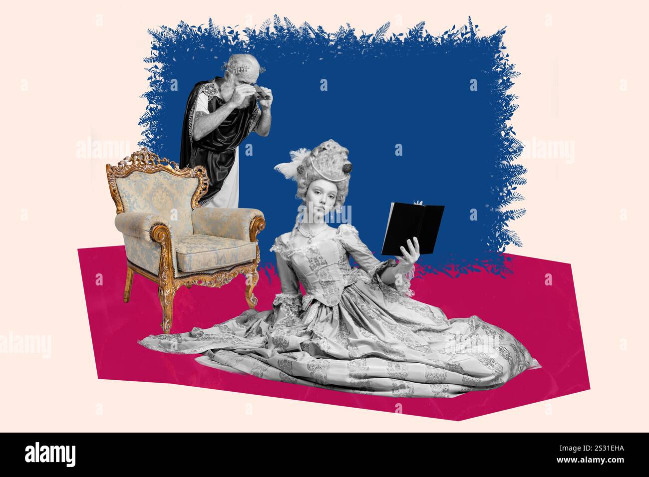 Contemporary poster trend art collage of serious old man julius caesar ...