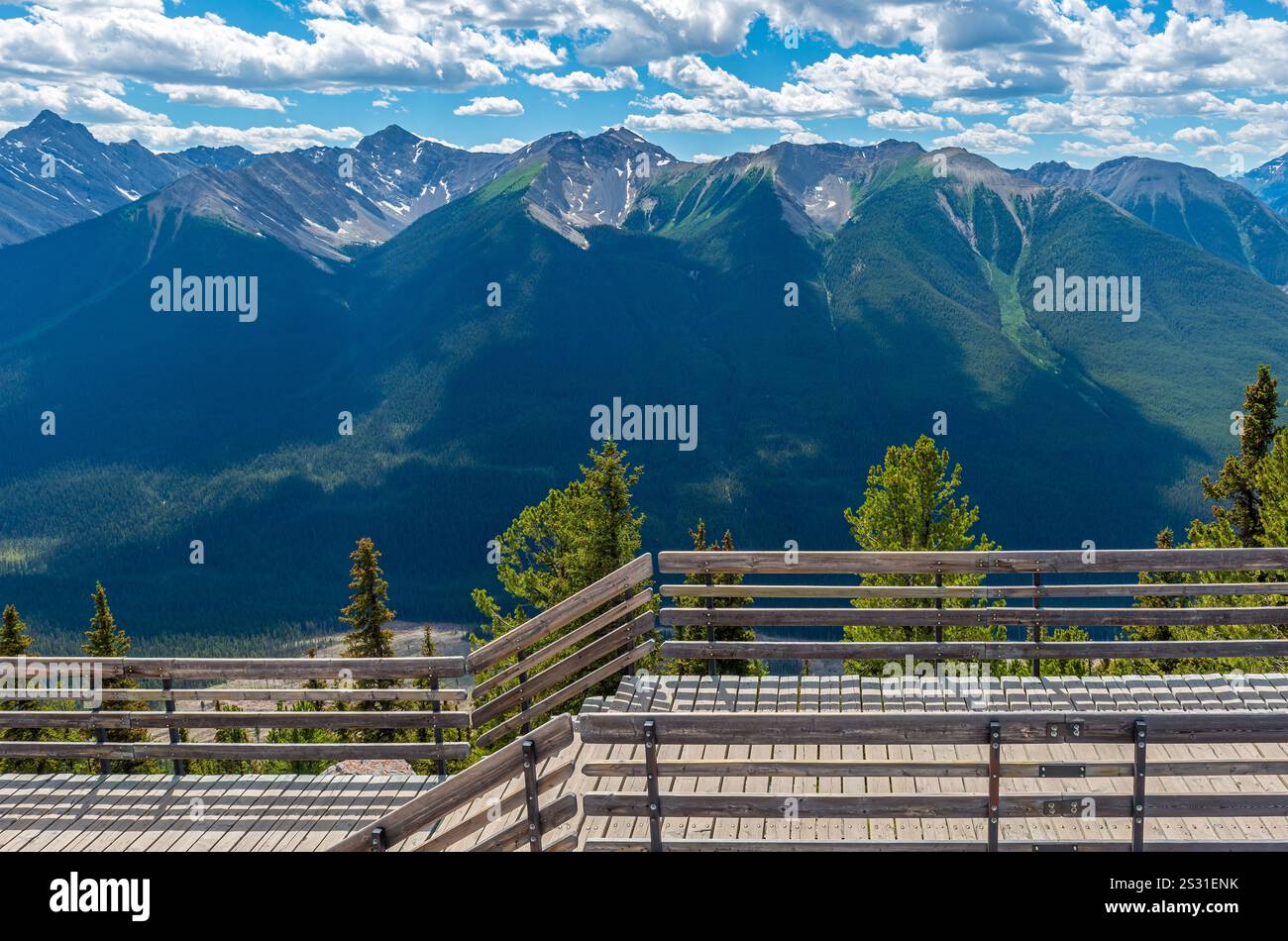 Sulphur Mountain elevated boardwalk hiking trail after the Banff ...