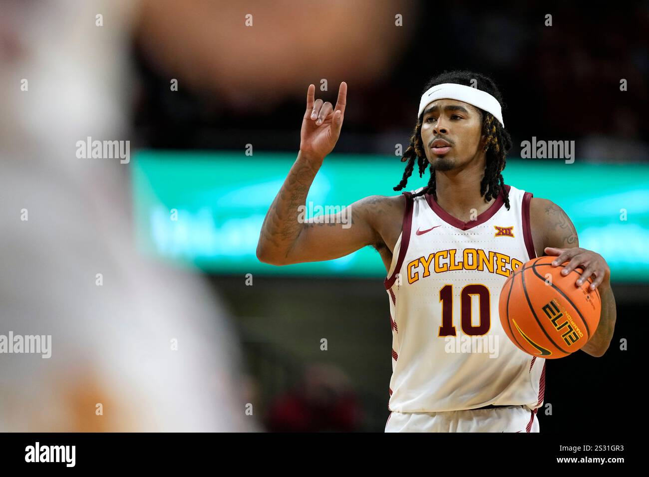 Iowa State guard Keshon Gilbert drives up court during the second half ...